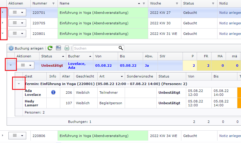 Detailinformationen anzeigen – SeminarDesk Hilfe-Center